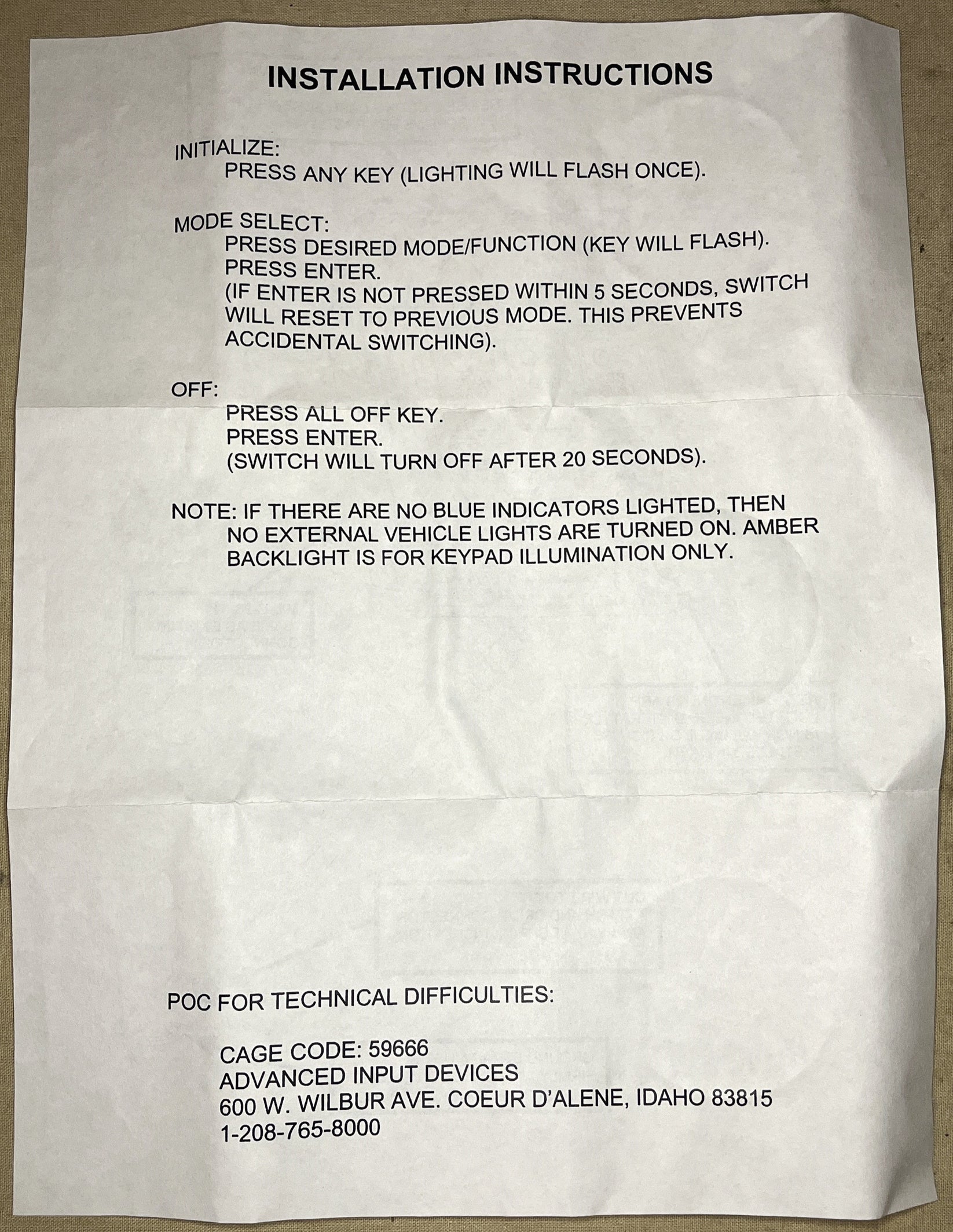 HUMMER HMMWV M998 MILITARY TRUCK LED PUSH BUTTON MASTER LIGHT SWITCH 1 ...