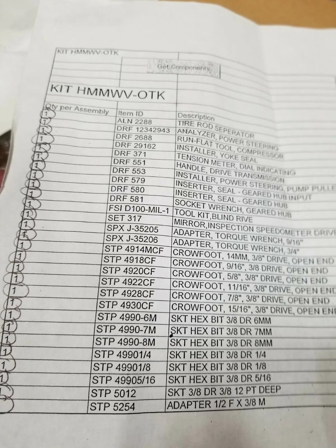 New Humvee Tool Kit HMMWV M998 Tool Kit M1125 M1114 Tool Kit For Humme ...