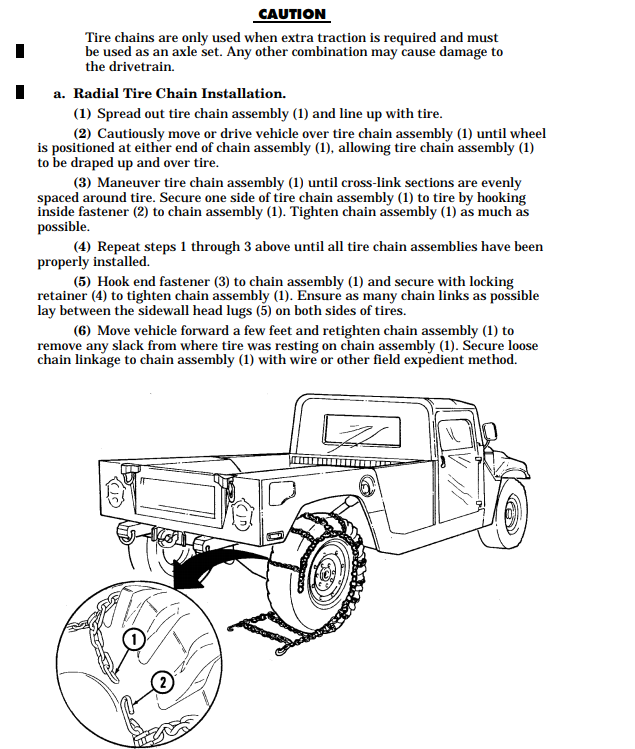 HMMWV M998 Humvee Tire Chain Set 37x12.5x16.5 NS 2540-01-214-1264 ...