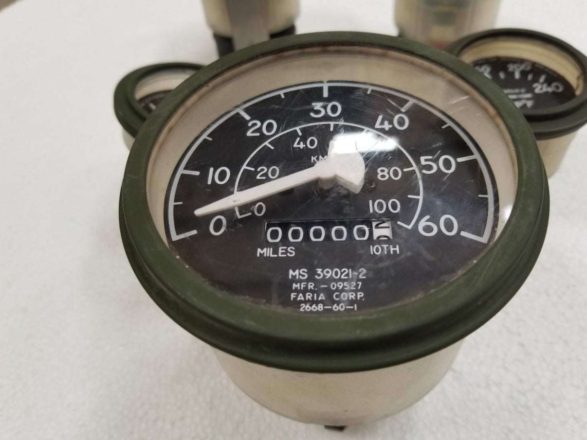 M998 HUMVEE HMMWV GAUGE KIT TEMPERATURE VOLTMETER FUEL LEVEL OIL SPEED ...