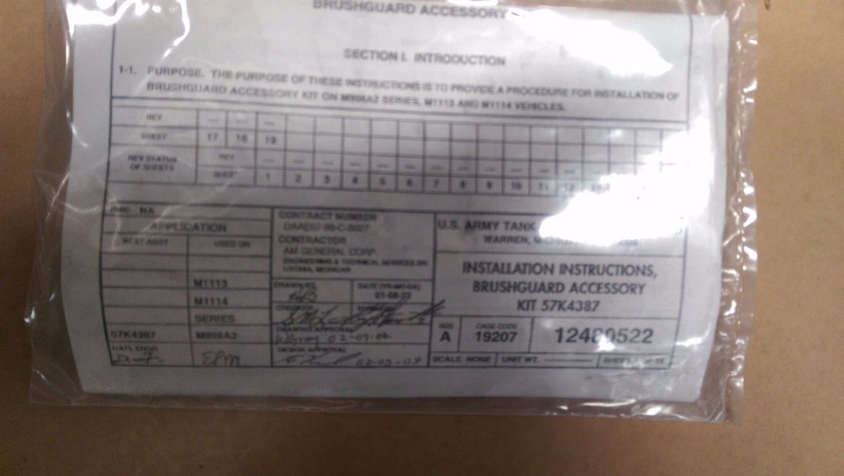 NOS HMMWV M113/114/M998 BRUSH GUARD GRILLE Humvee 57K4387 Military Tru ...