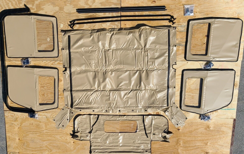 NEW HMMWV 4 Man Soft Top KIT TAN Humvee M998 4 Doors, C-Pillar, Bows ...